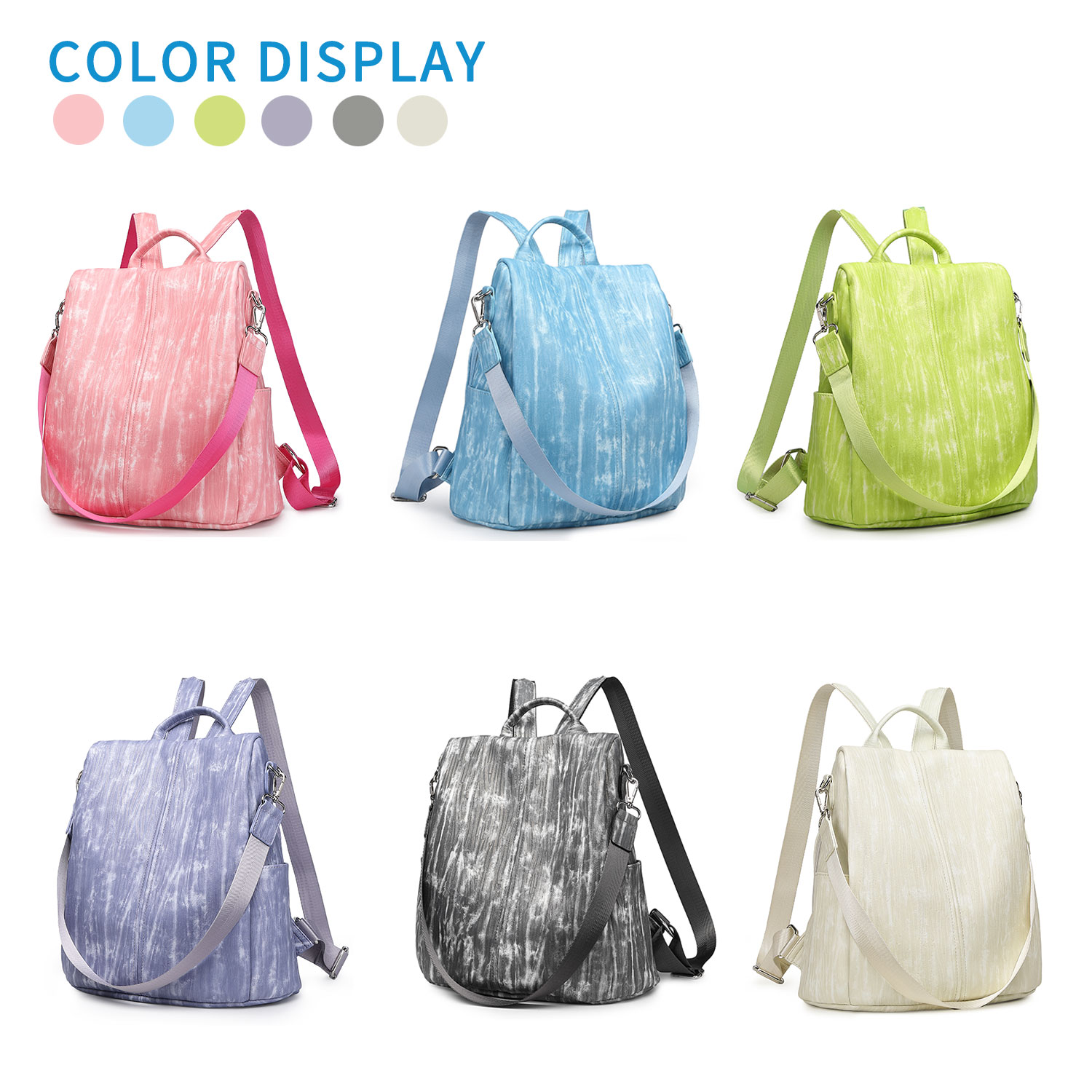 SeaChoice Fashion Backpack Purse PU Anti-theft Rucksack Lightweight ...