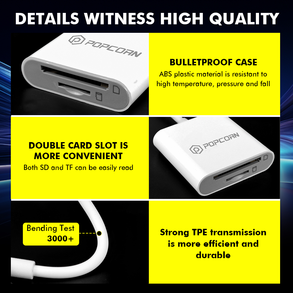 Popcorn 2 In 1 SD TF Memory Card Adapter Multifunction Card Reader Data ...