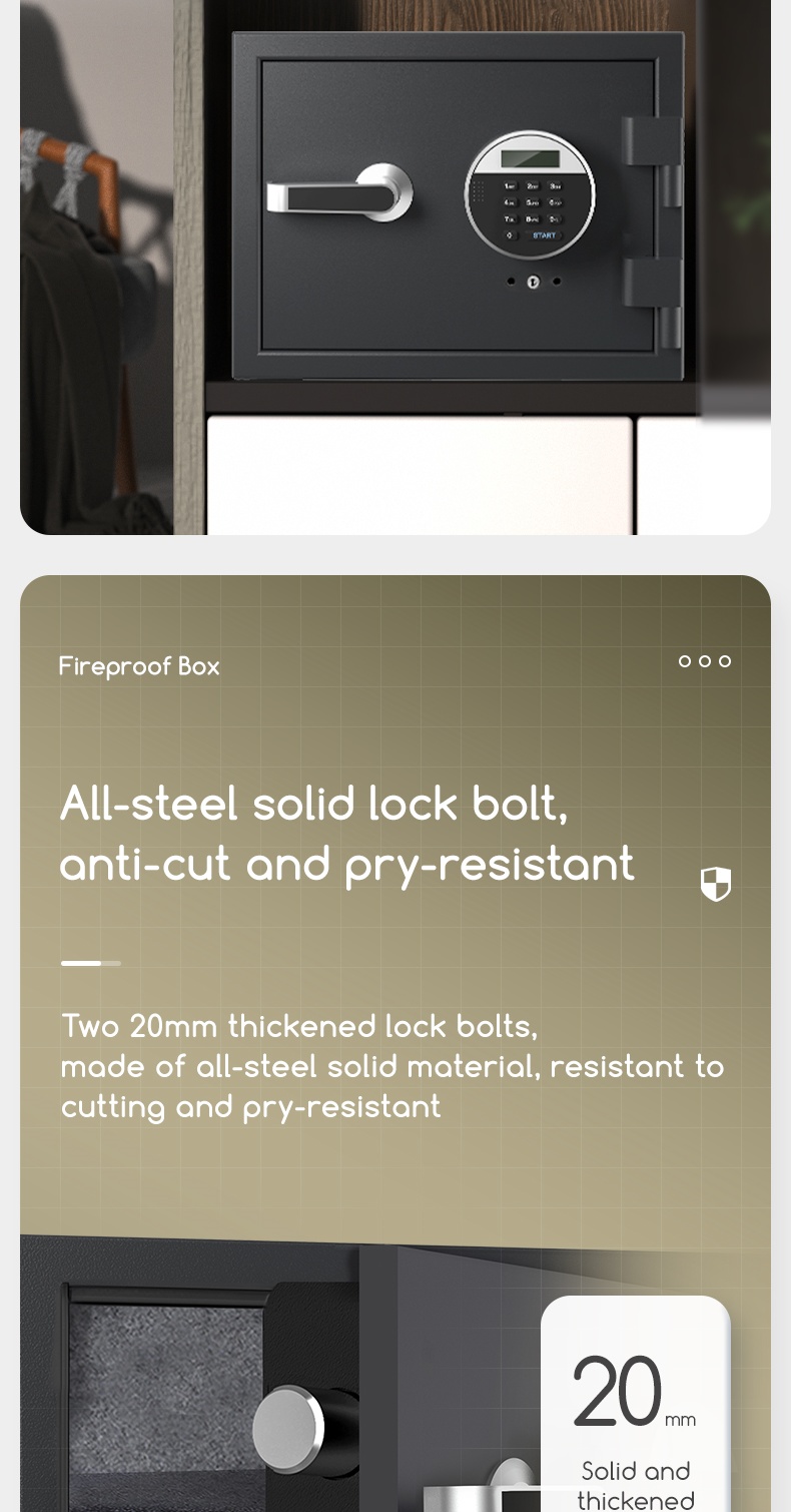 Deli Fireproof Safe Deposit Box Electronic Password Cash Box With Lock ...