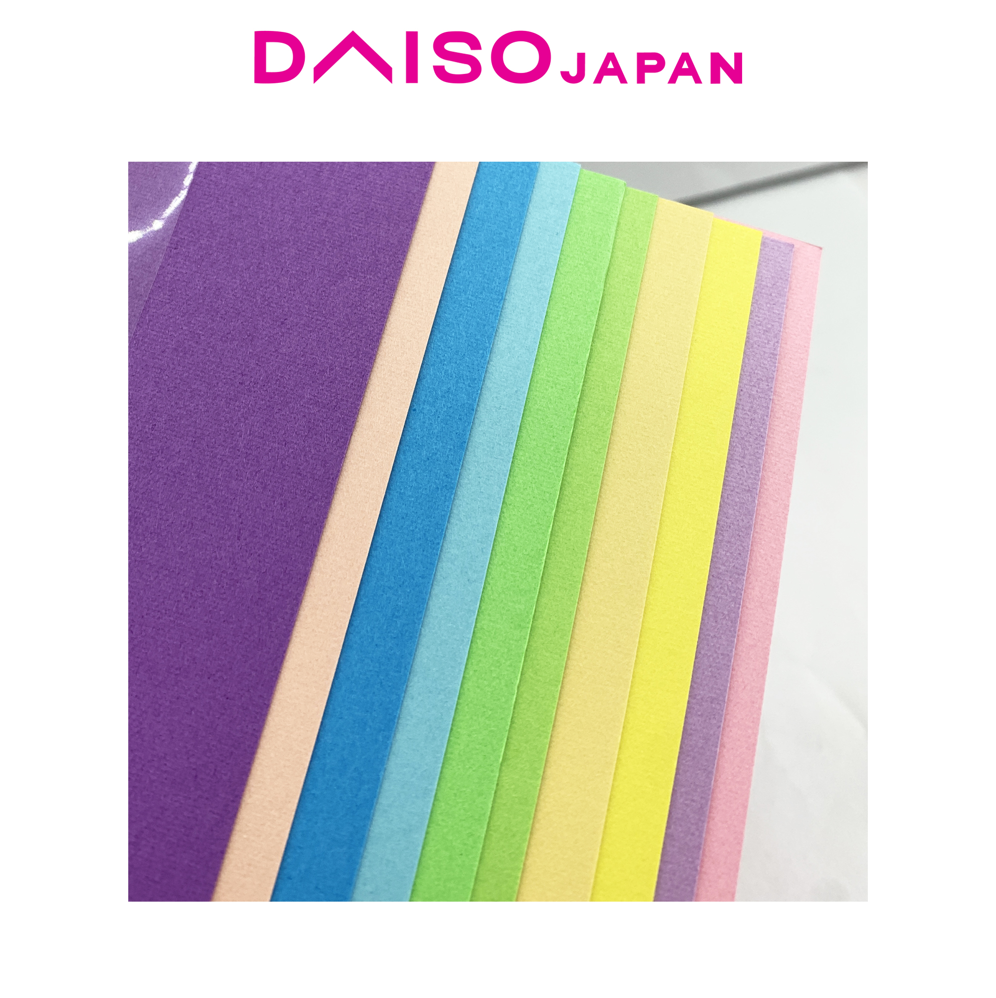 Daiso Colored Construction Paper in Pastel Colors (10 colors, 10 sheets ...