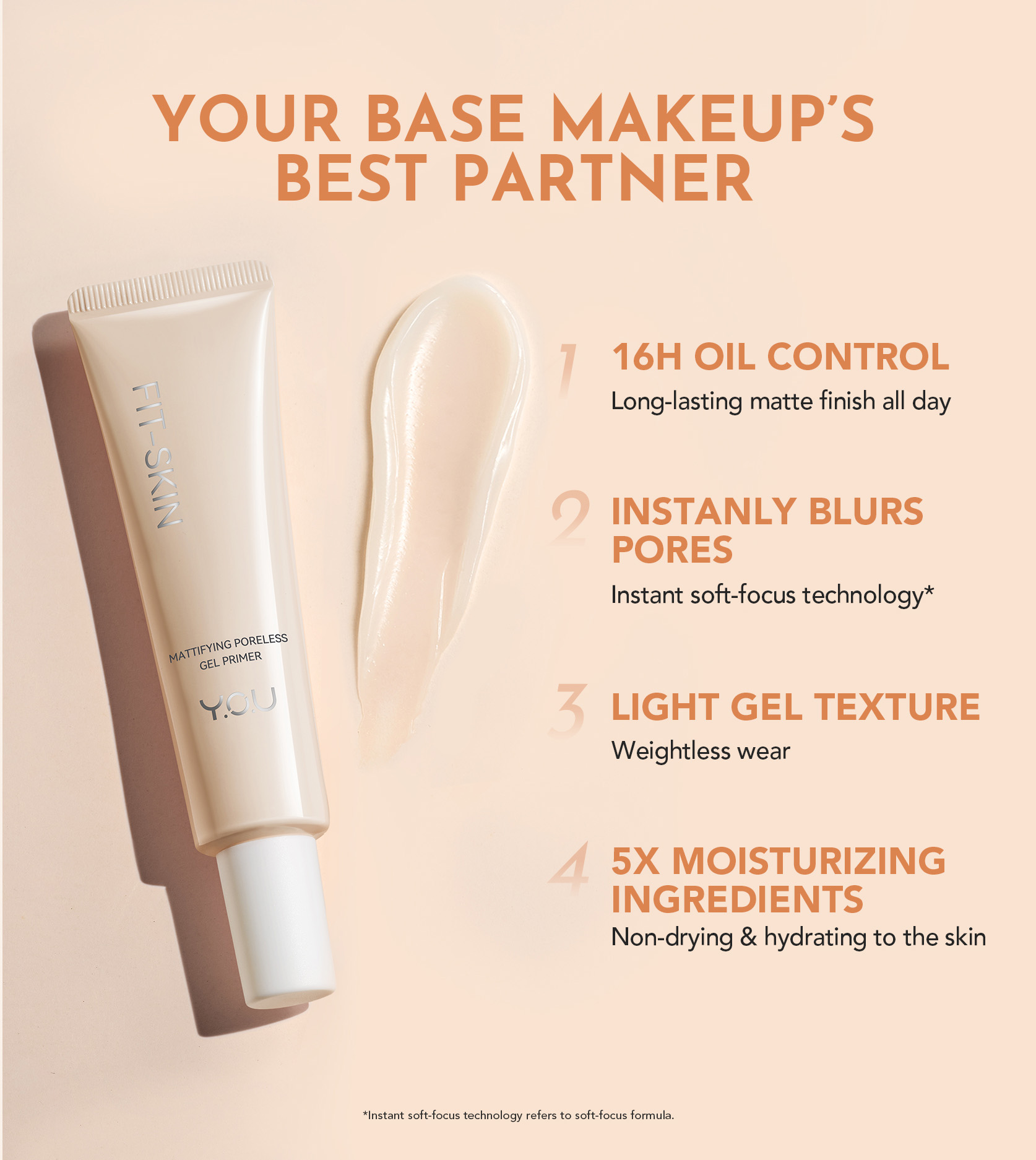 [NEW LAUNCH] Y.O.U Fit-Skin Mattifying Poreless Gel Primer 20ml l 16 ...