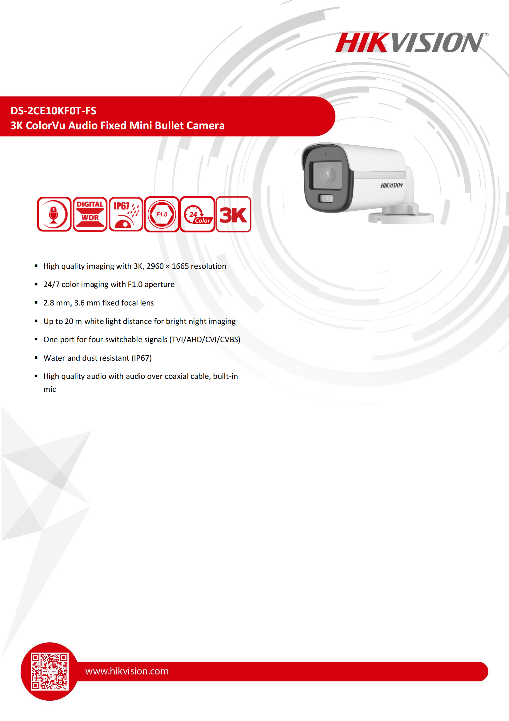 Hikvision (3K)5MP Full color CCTV Package 4CH/8CH All Bullet Outdoor ...