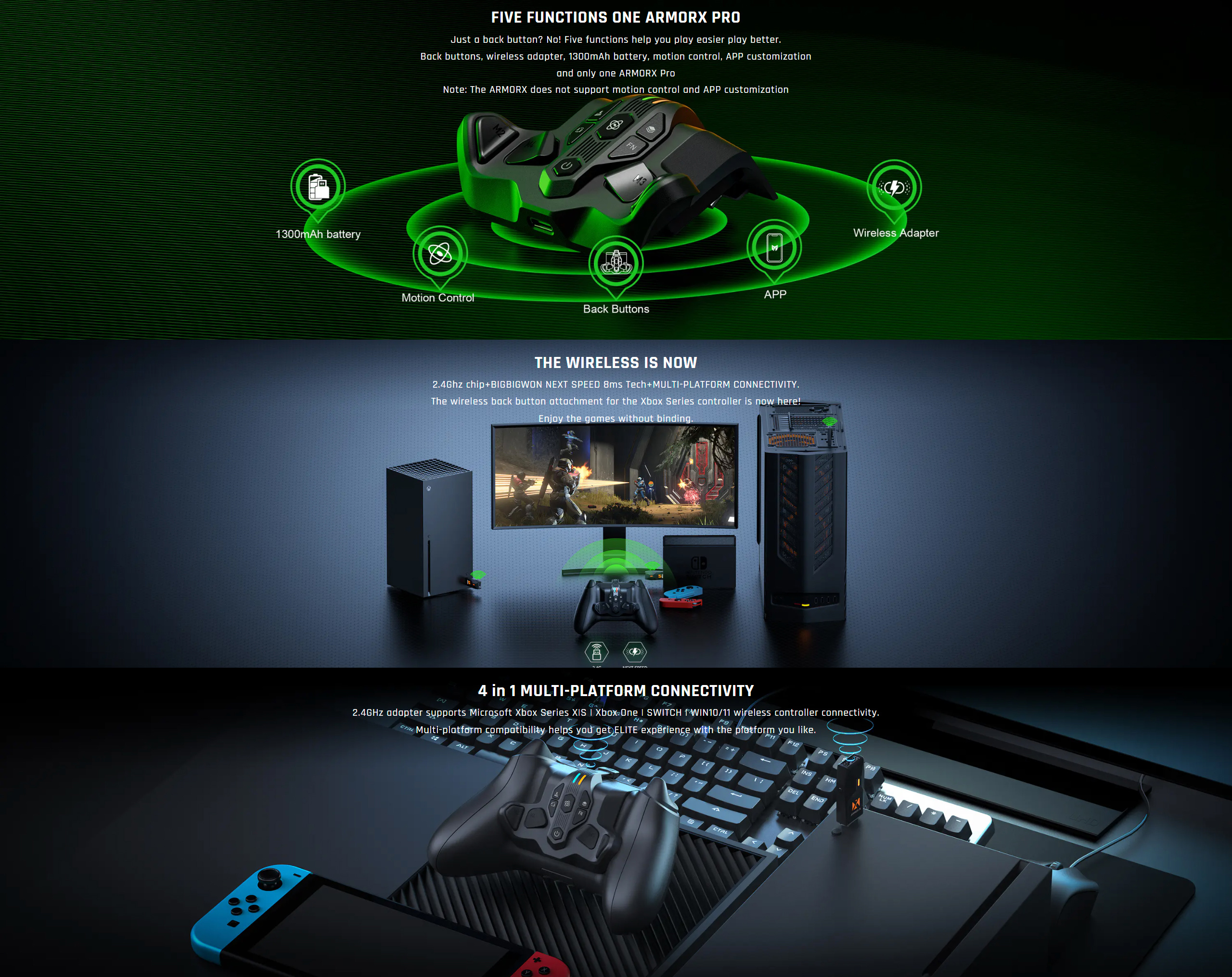 Bigbig Won Armor-X Pro Wireless Back Button for Xbox Series X/S/XboxOne ...