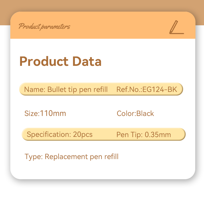 Deli 20Pcs/Box BallPen Refill 0.35mm Quick-Drying Black Ink For A122 ...