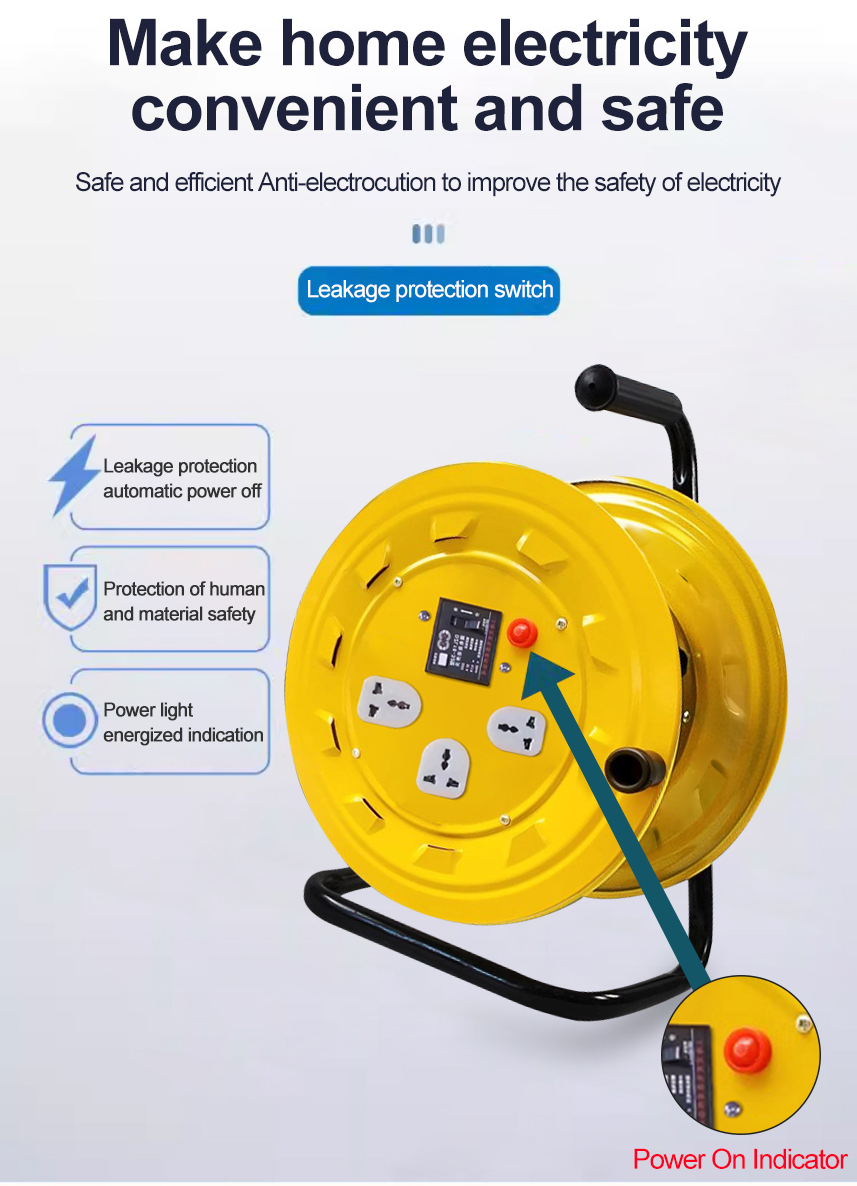 Industrial Extension Cable Reel Universal Outlet Socket Extension Cord ...