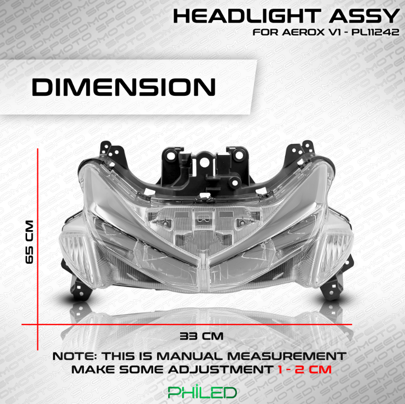 PHILED AEROX V1 HEADLIGHT ASSY CLEAR FRONT HEADLIGHT FOR YAMAHA AEROX ...