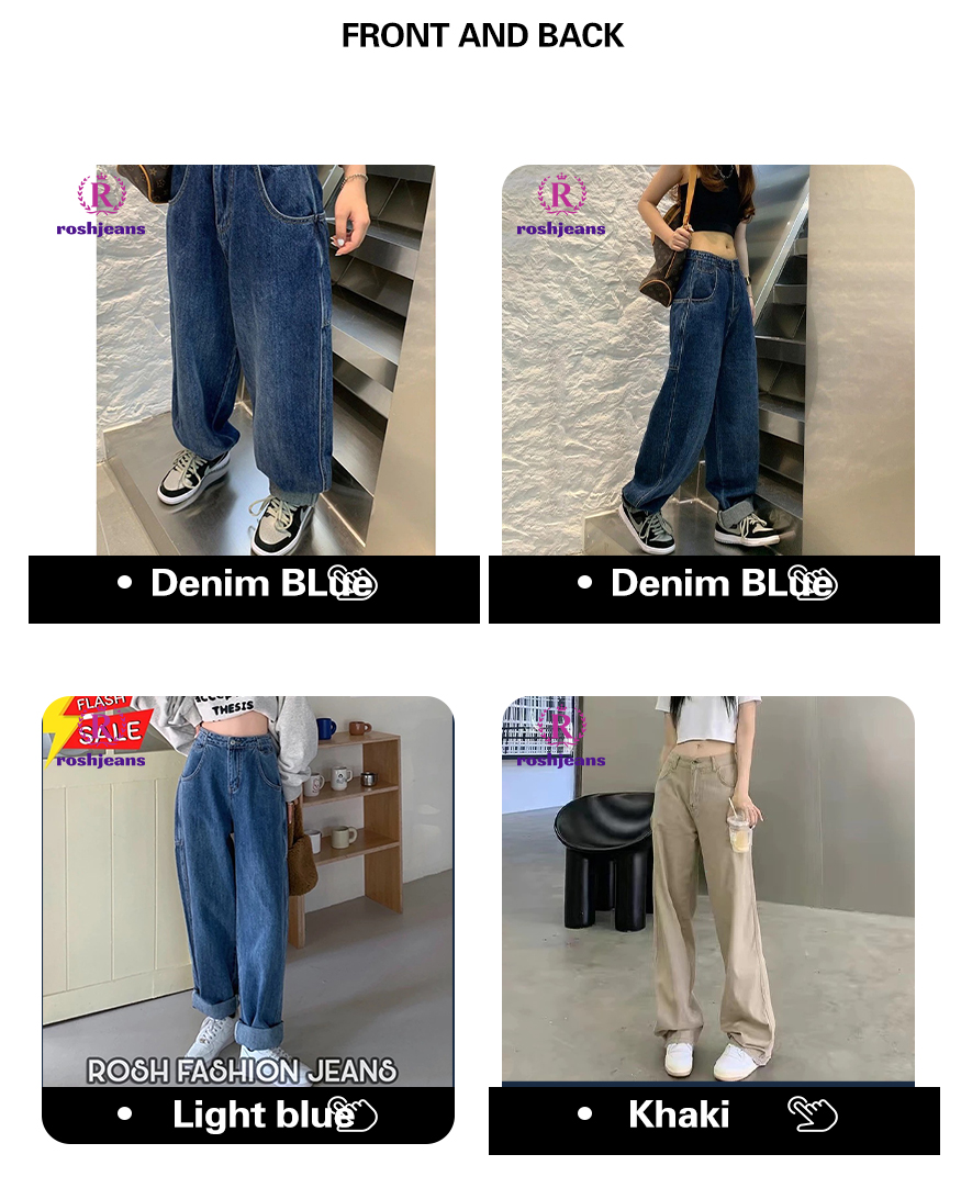 Rosh_Jeans Wide leg Baggy Pants Retro Denim CARGO pants for women High ...