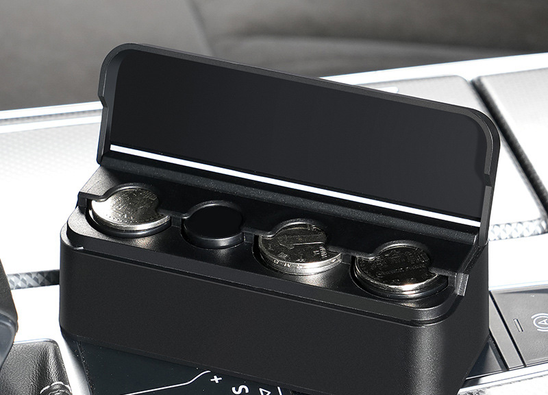 Portable Dust And Stain Proof Coin Storage Box 1PC Car Self-Adhesive ...