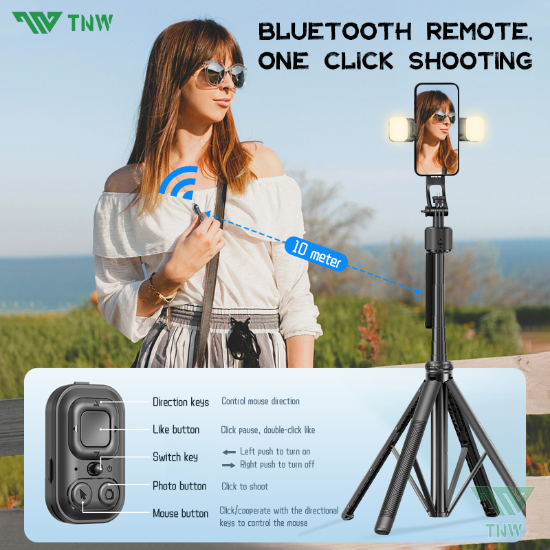 TNW P10 Face Tracking Selfie Stick Tripod With Bluetooth Remote Control ...