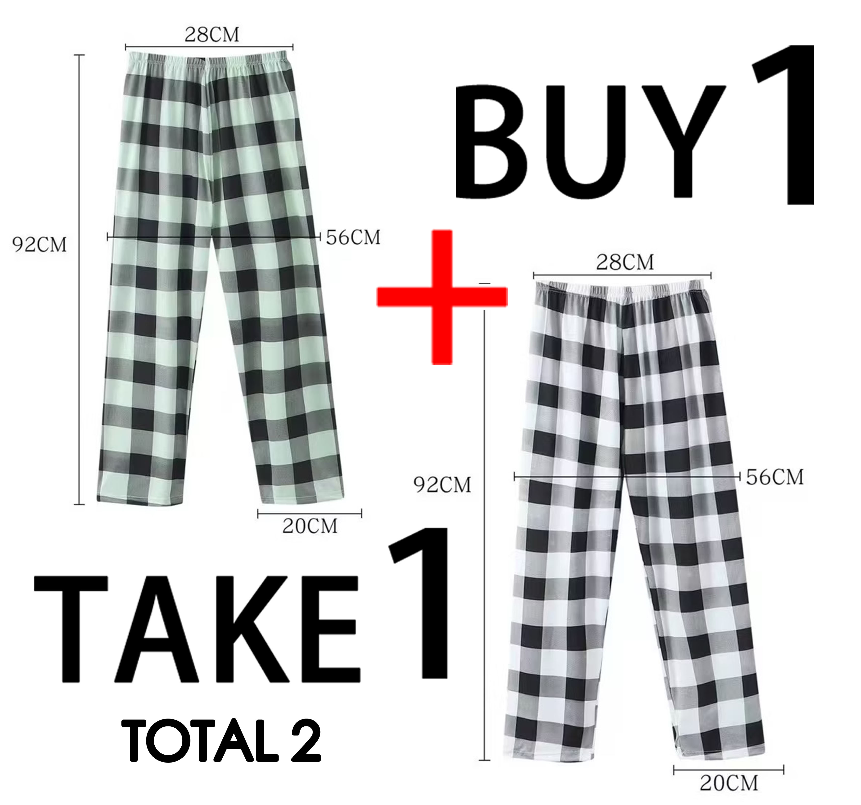 Buy 1 Take 1 Checkered pajama for women plaid sleepwear pants high ...
