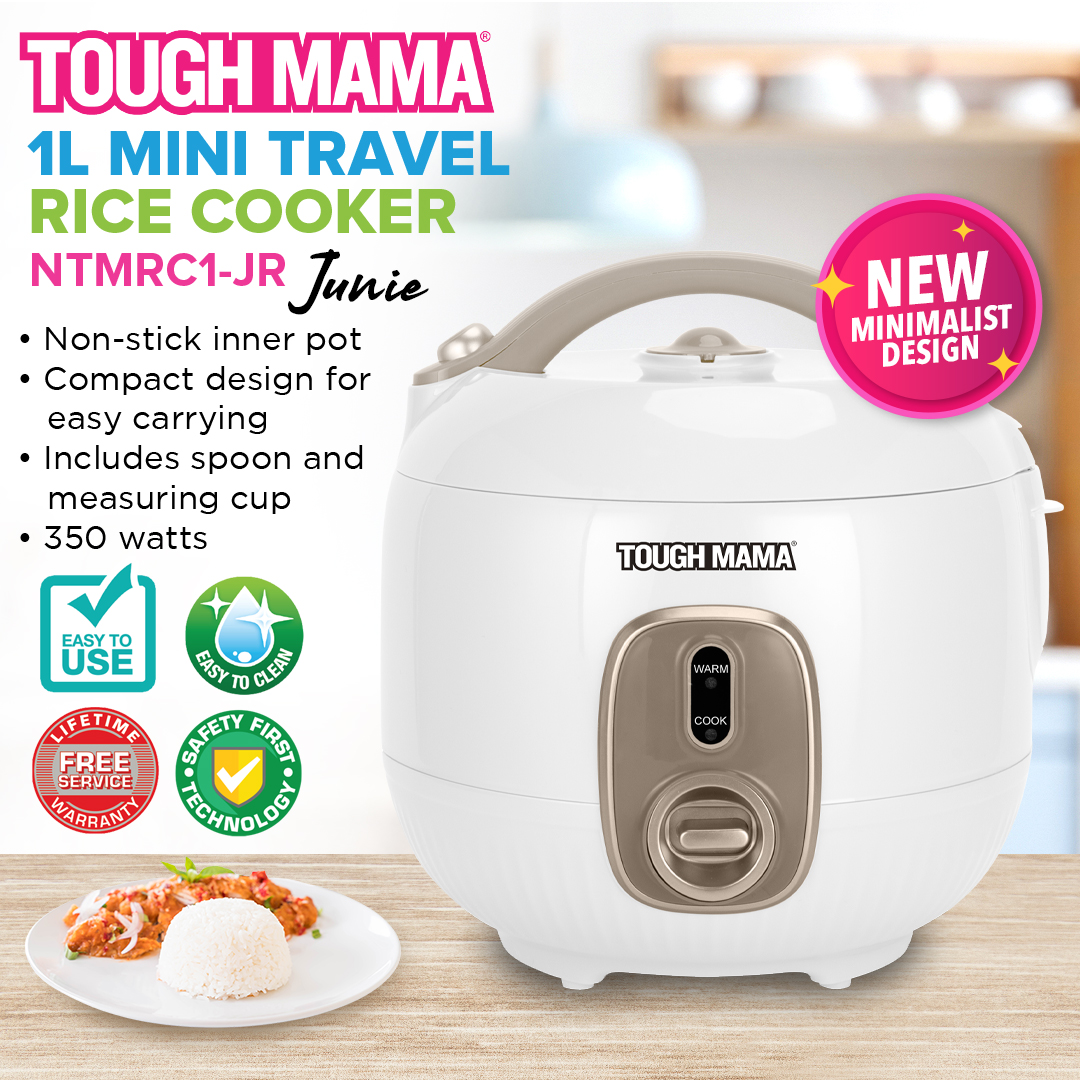 Tough Mama NTMRC1-JR Junie Jar Rice Cooker White Minimalist 1L Mini ...