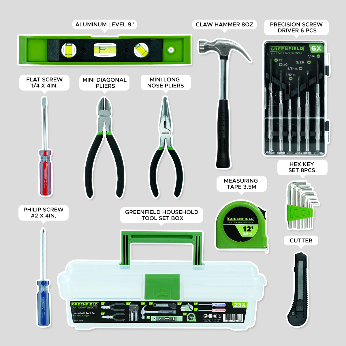 Greenfield Household Tool Set 23pcs. - Hand Tools | Shopee Philippines