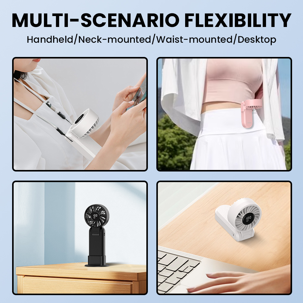 Orashare HF10 Foldable High-speed Handheld Fan 4000mAh Rechargeable Fan ...