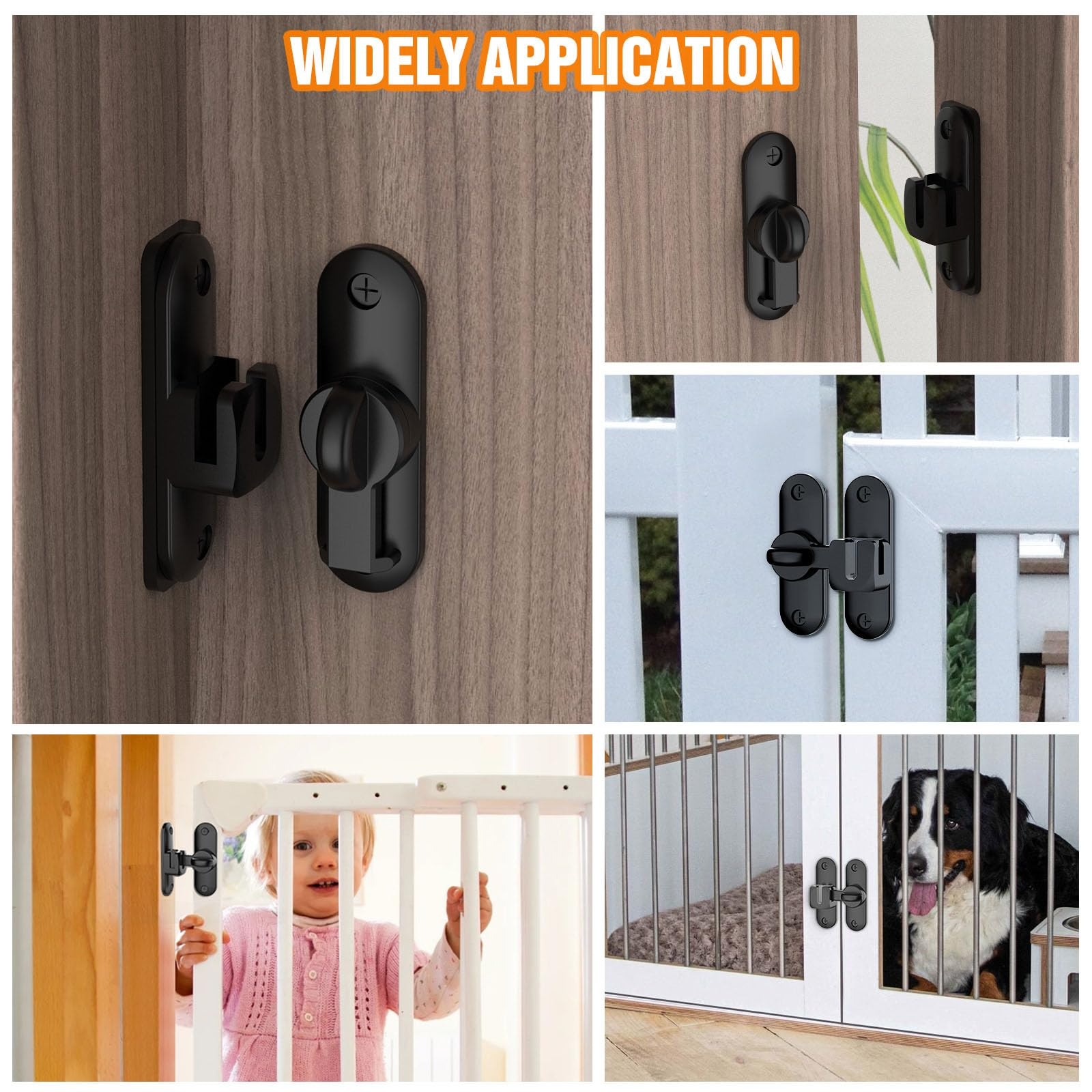 90/180 Degree Door Lock Small Sliding Door Latch Heavy Duty Bar Gate ...