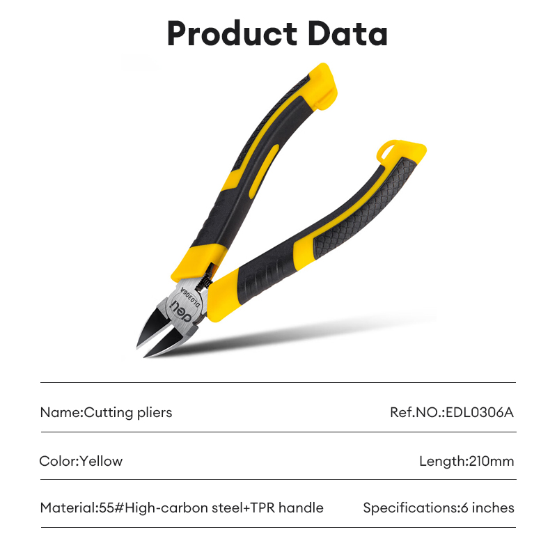 Deli Nozzle Pliers Cutter 5 6 Inches Heavy Duty Plastic Handle Tools ...