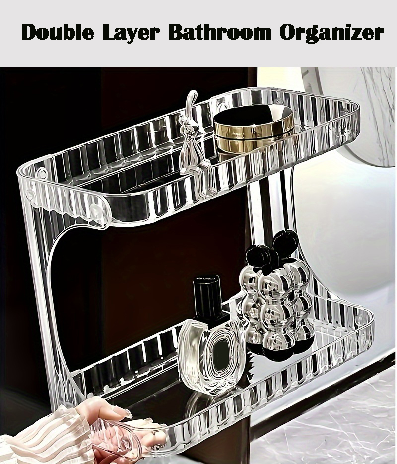 Double Layer Bathroom Skincare Cosmetic Holder Perfume Desk Display ...