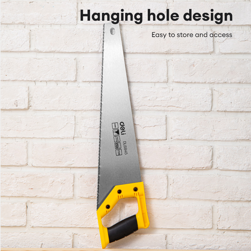 Deli Tools Hand Saw 450mm Heavy Duty Hacksaw 65Mn Plastic Handle ...