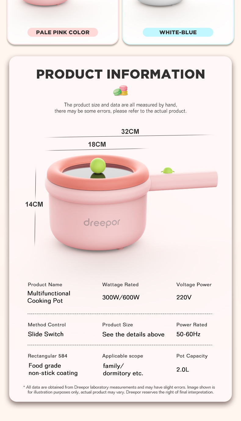 Dreepor Multifunctional Electric Cooker Cooking Pot Household Mini Rice ...