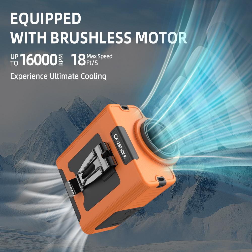 Orashare WF10 Waist Fan 10000mAh 5 Speed Strong Wind Portable Fan Rechargeable With Powerbank ...