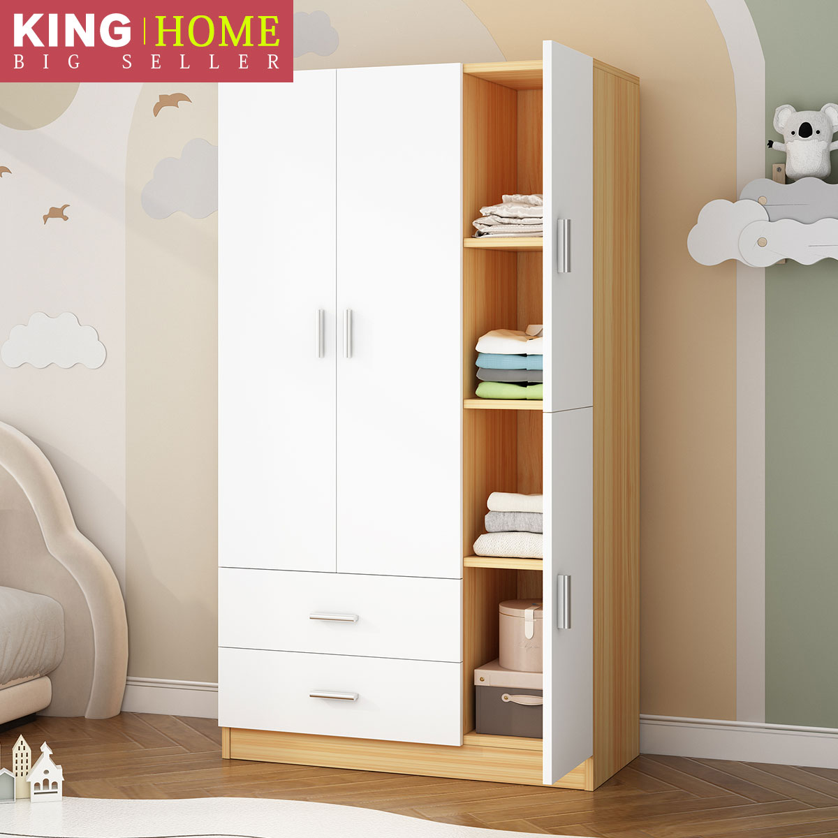 KING HOME Multi layer wardrobe, multi-color wardrobe, simple wardrobe ...