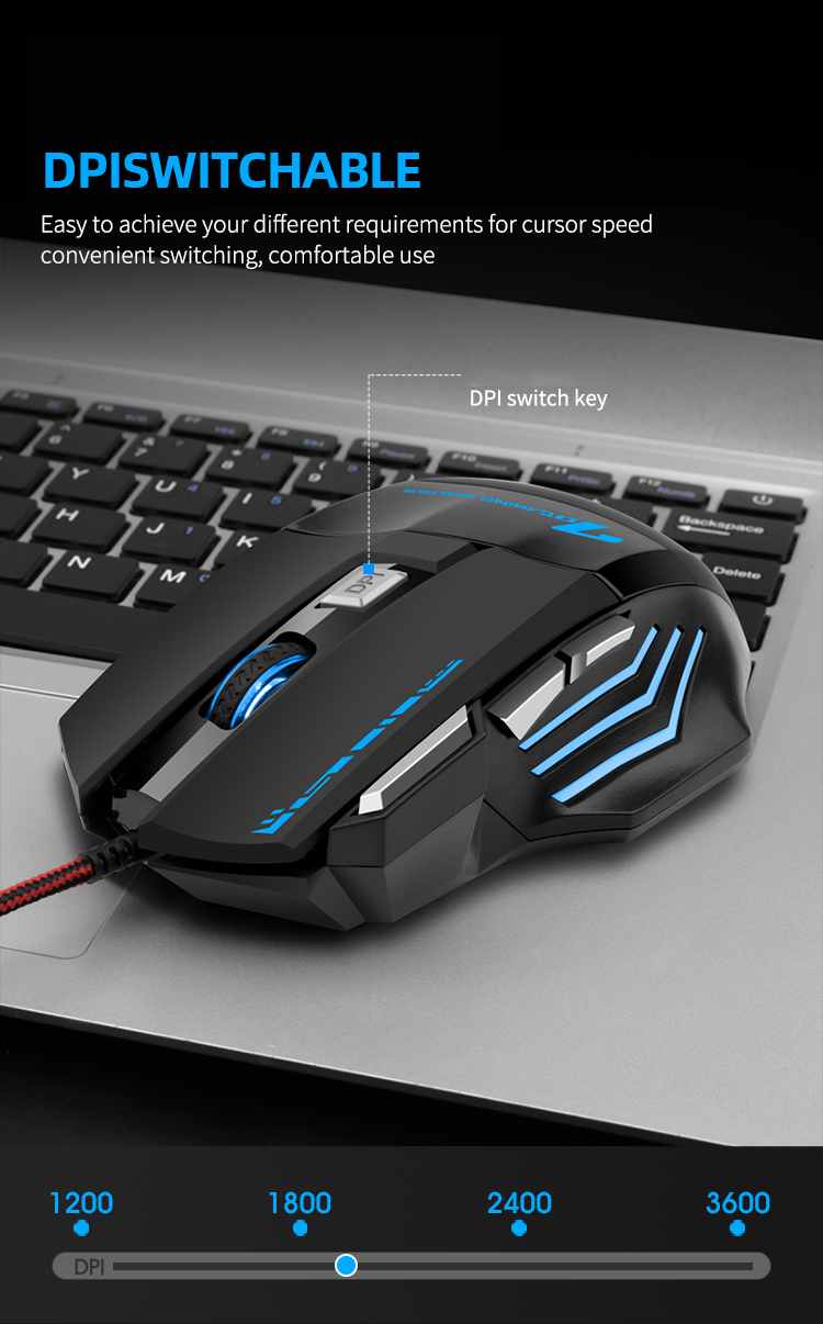 Zeus x Raiku Wired Gaming Mouse 4 DPI Adjustment LED Optical Mice 7 ...
