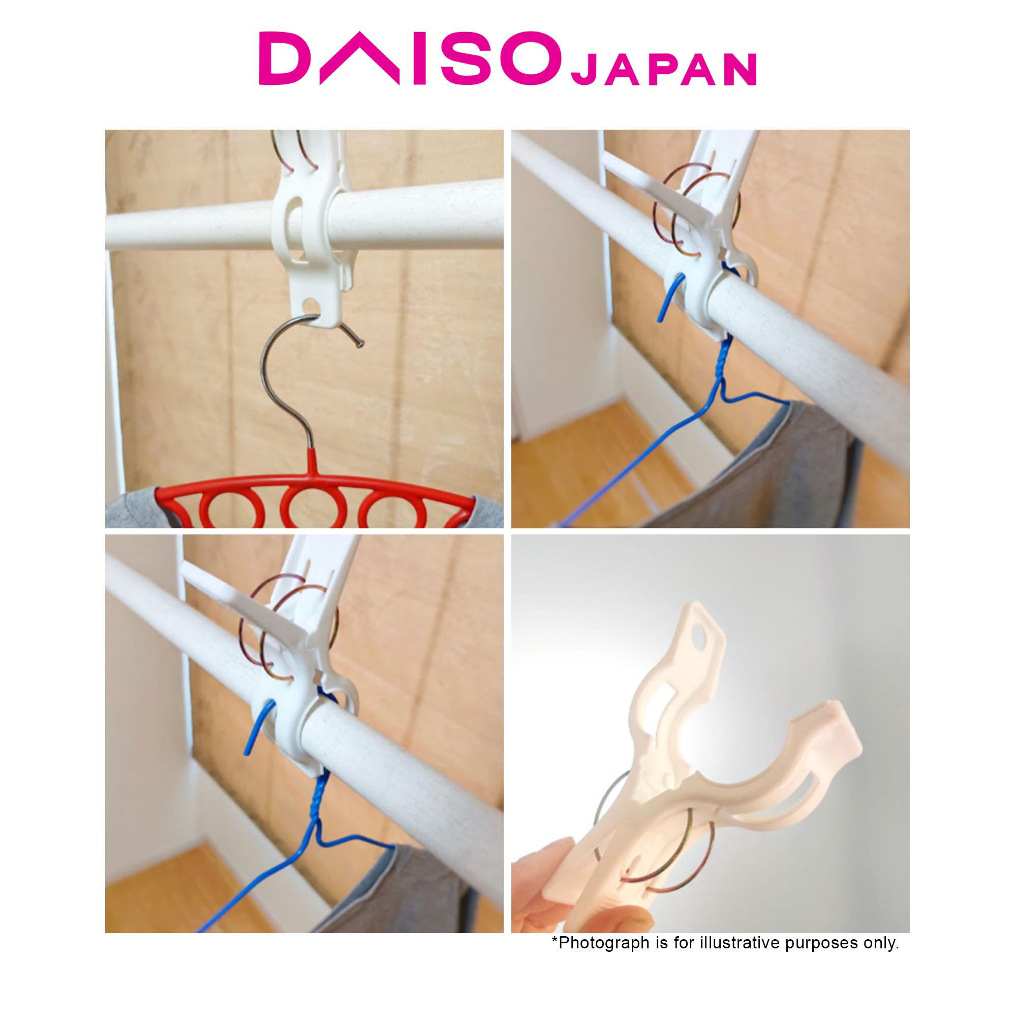 Daiso Clothespin That Can Secure Hanger (3pcs) | Shopee Philippines