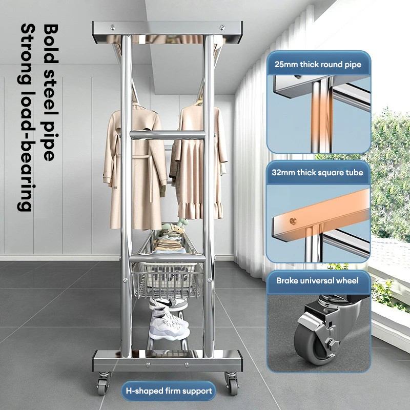 Heavy Duty Stainless Steel Sampayan Stable Rolling Clothes Drying Rack ...