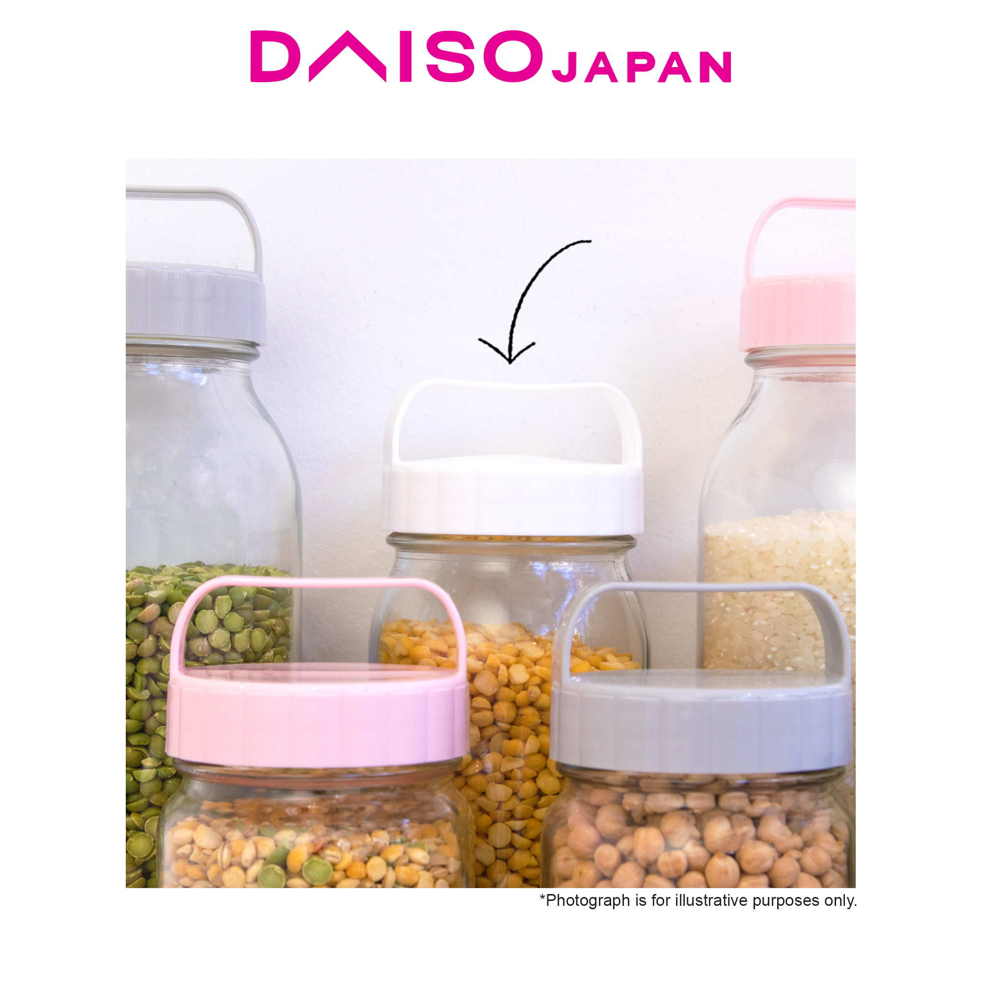 Daiso White Handle Glass Container (450ml) | Shopee Philippines