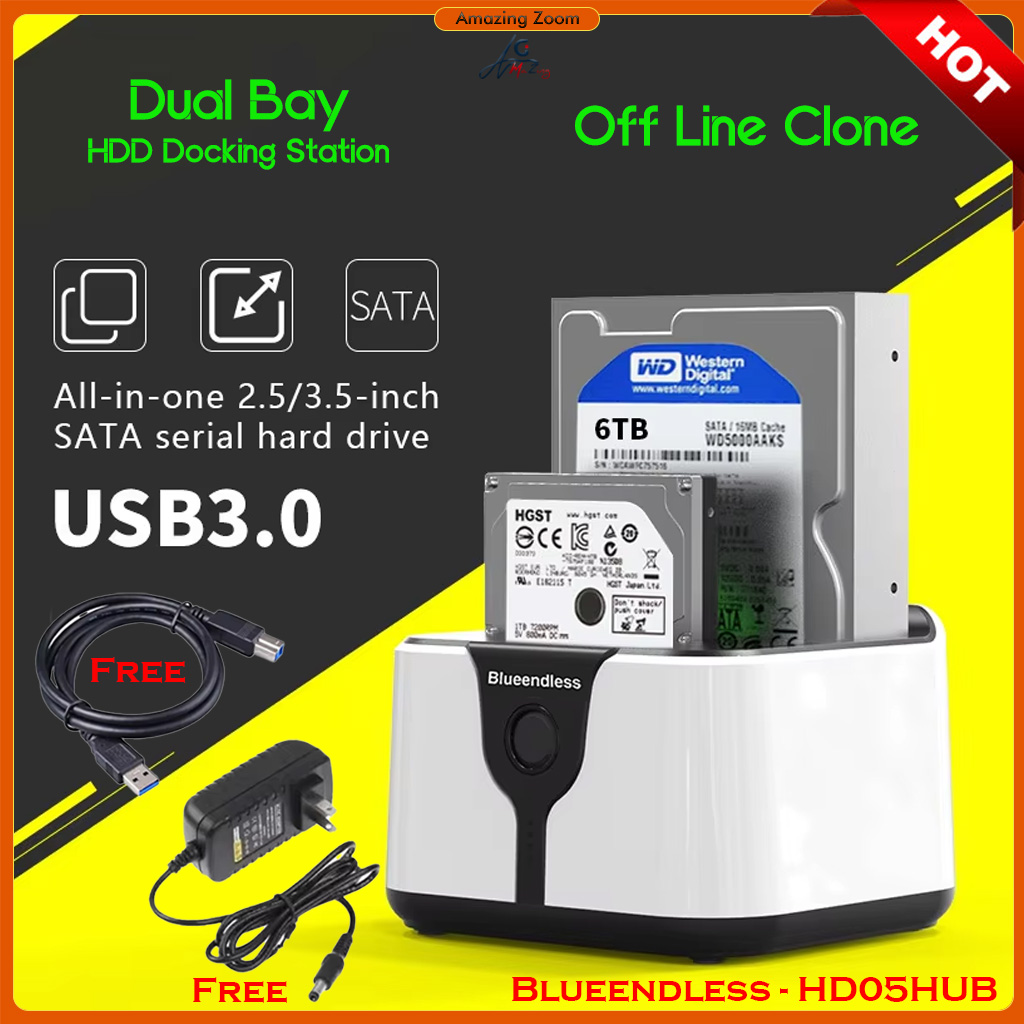 HDD Enclosure Docking Station SATA to USB 3.0 For 2.5/3.5 SSD Disk Case ...