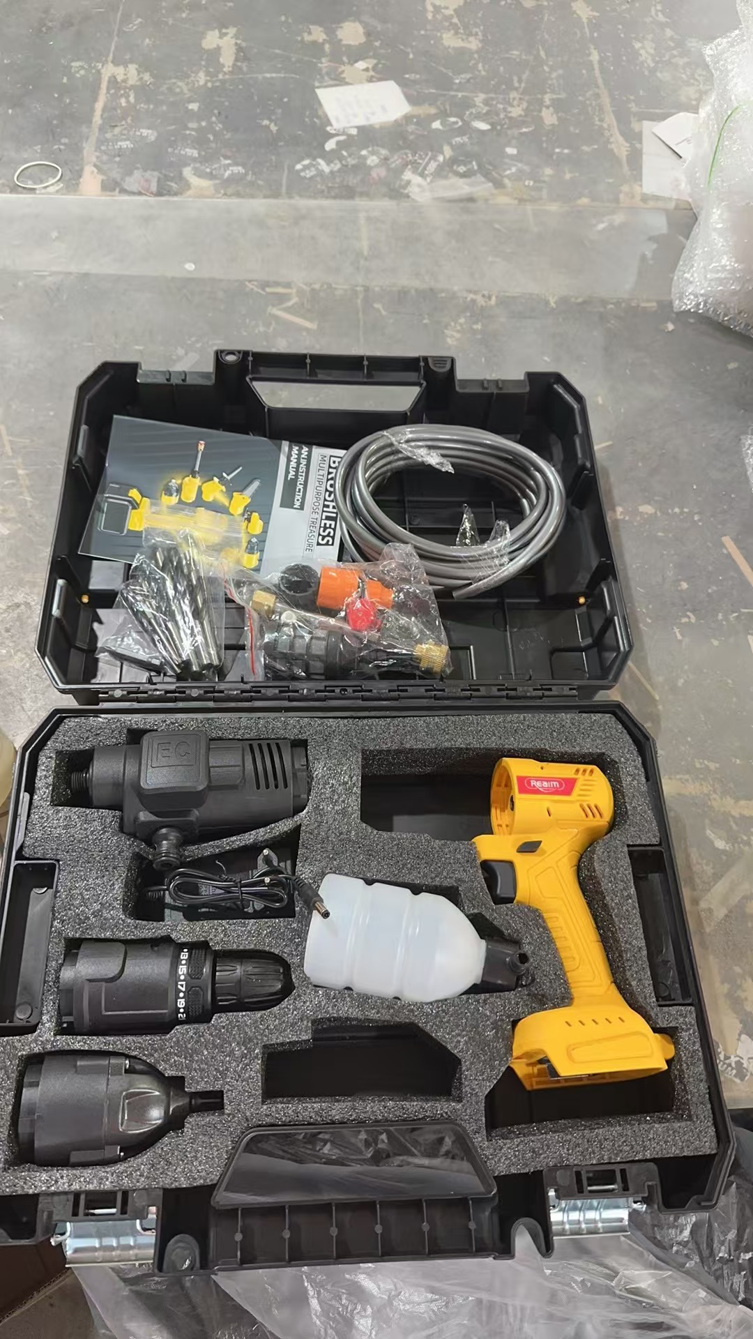 REAIM 3 in 1 Brushless Impact Drill Cordless Wrench Car Washing Machine ...