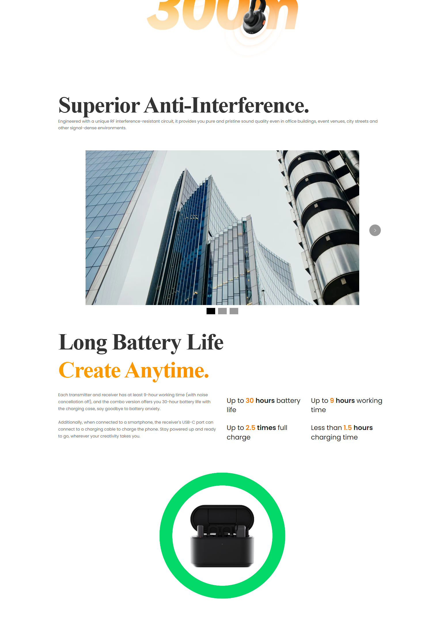 HOLLYLAND LARK M2S Concealed Wireless Microphone w/ Noise Cancellation ...