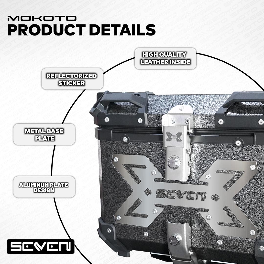 MOKOTO SEVEN SERIES 45L ALLOY TOP BOX ANTI-SCRATCH V1 XDESIGN REAR TAIL ...