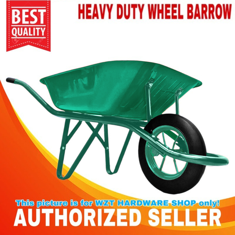 Wheelbarrow Heavy Duty Deep-Type 14" Inflatable tires Tire 65Liters ...