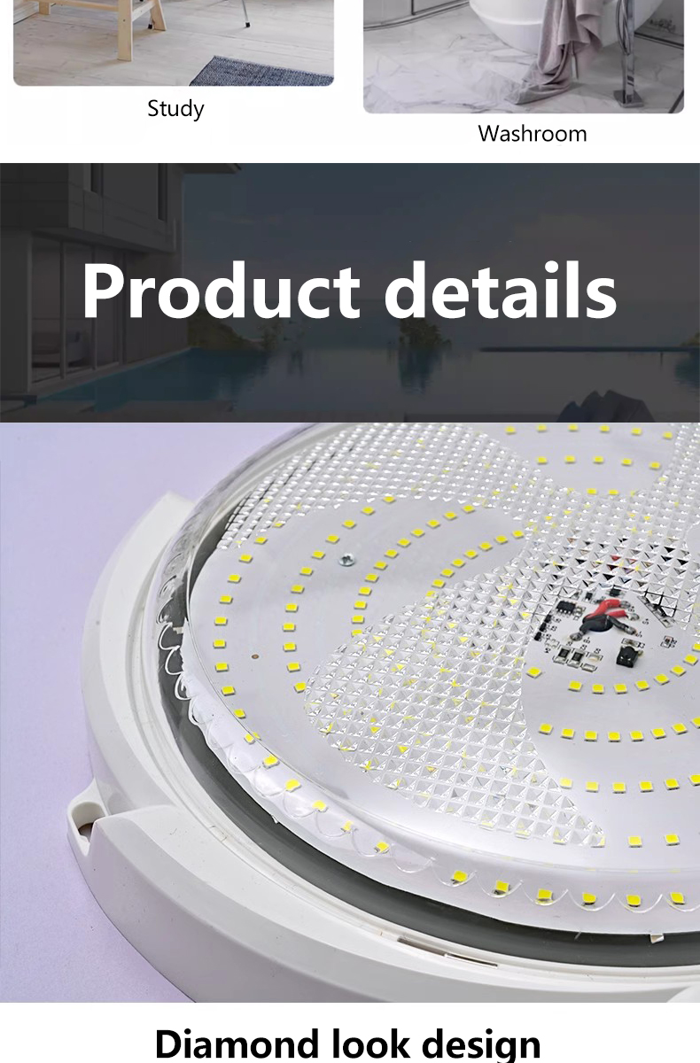 solar ceiling light outdoor waterproof IP67 indoor lamp 3 way colors ...