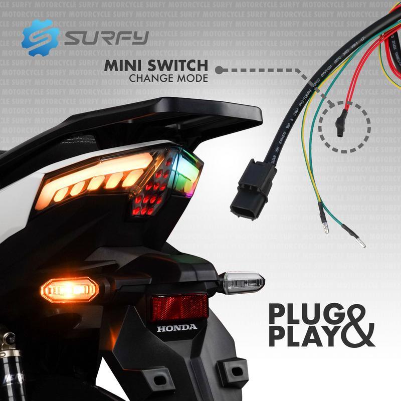 Honda Click 125/150 v3 Tail Light RGB 13Modes LED VIVID Color Plug And ...