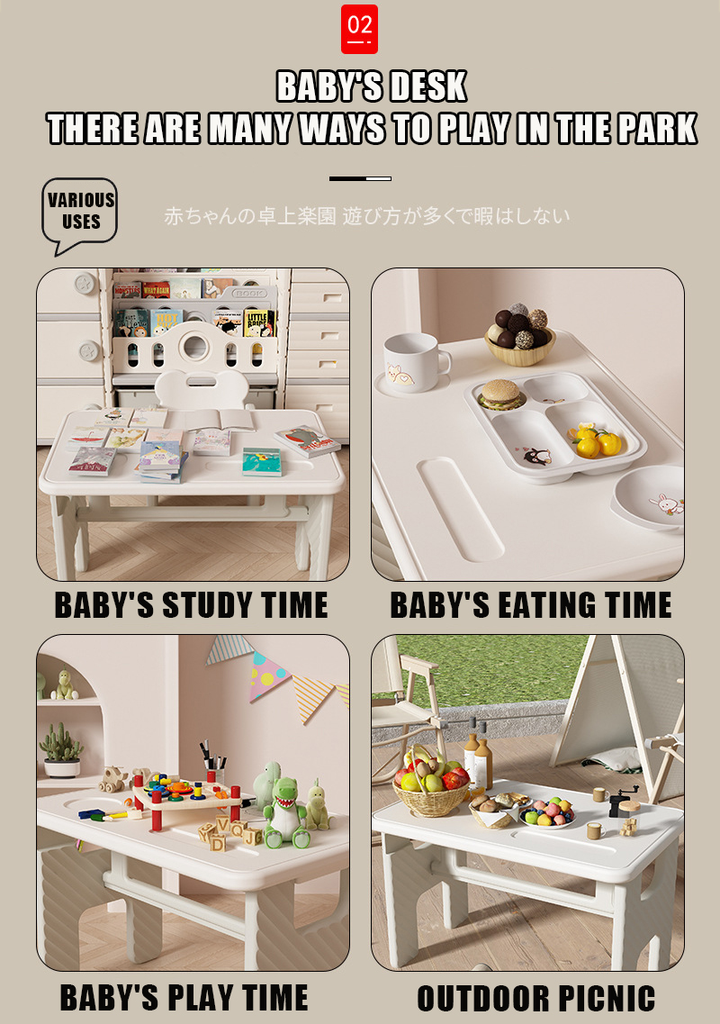 Study Table For Kids Folding Table Free Installation With Baby Chair ...
