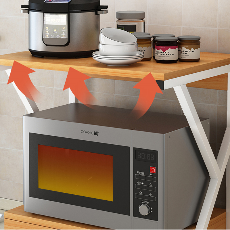 ALICE 1/2 Tiers Microwave Rack Carbon Steel Kitchen Organizer Storage ...