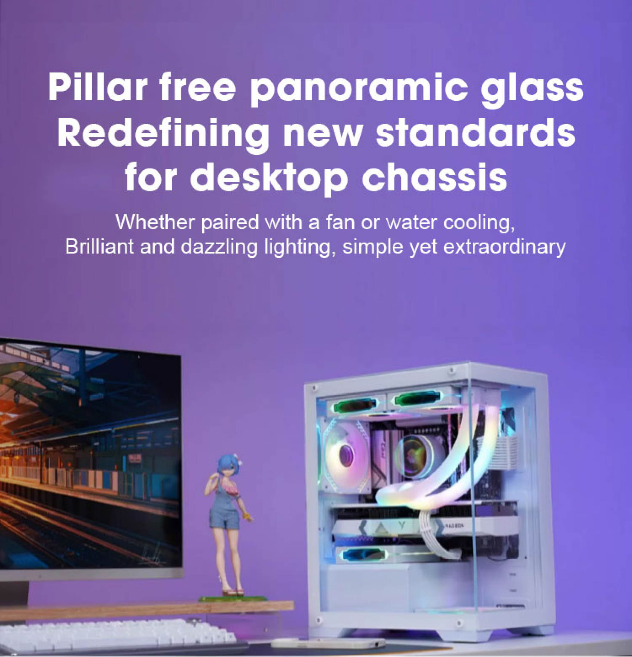 Pc Case Gaming Computer Case with Fan White Glass Inplay Seaview Palace ...