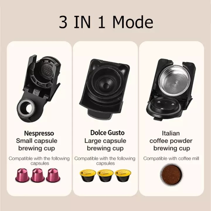 MONDIAL 3-in-1 Espresso Coffee Maker for Capsule/Ground Coffee ...