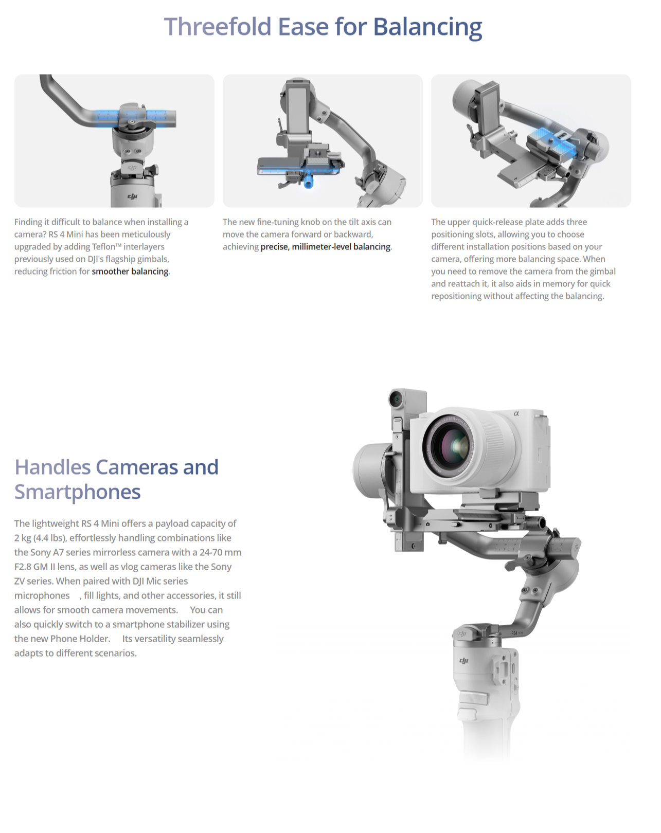 DJI RS RONIN MINI 4 Handheld Gimbal Stabilizer Combo Kit with Tracking ...