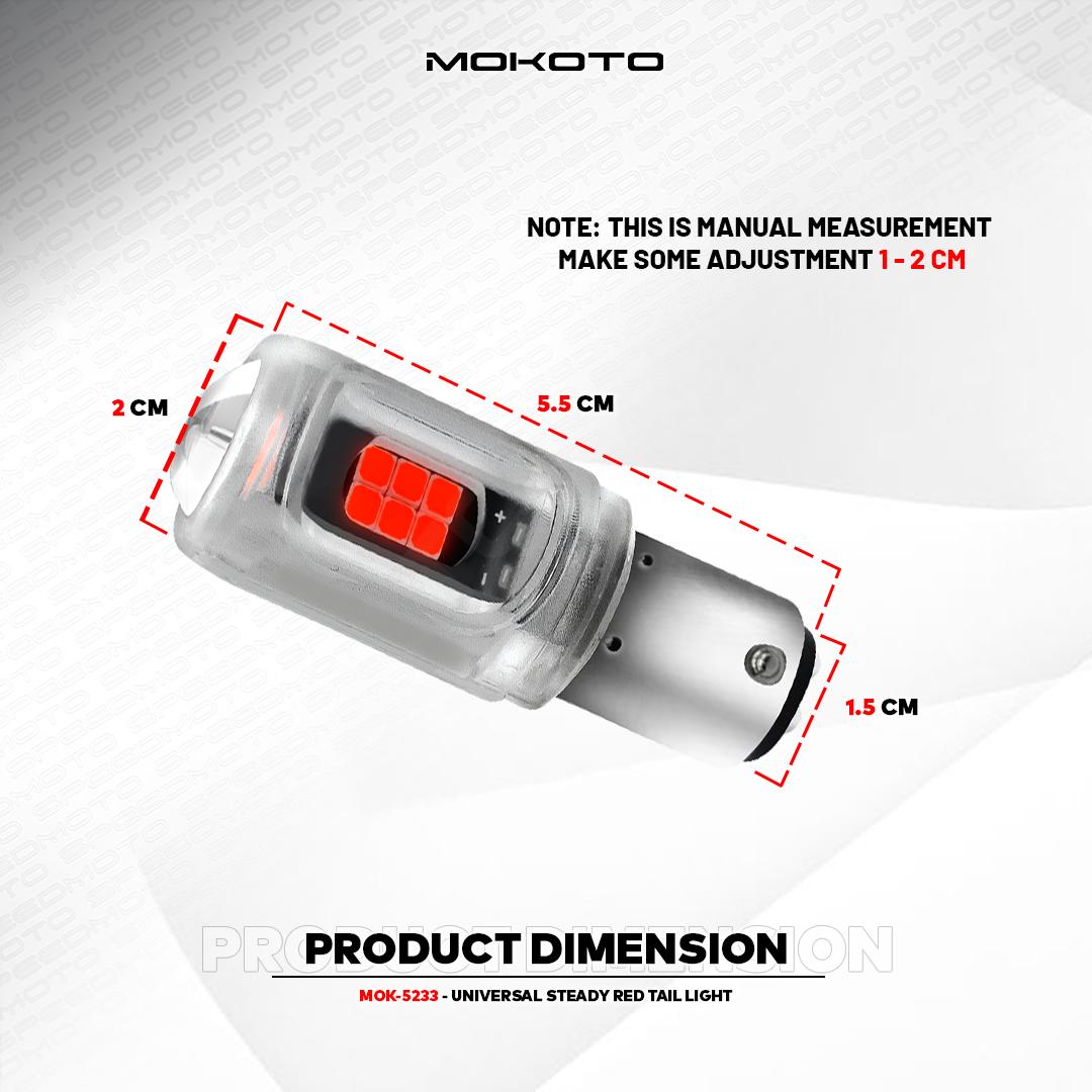 MOKOTO TAIL LIGHT/ BRAKE LIGHT STEADY-RED SUPER BRIGHT HI-LOW BEAM 16 ...