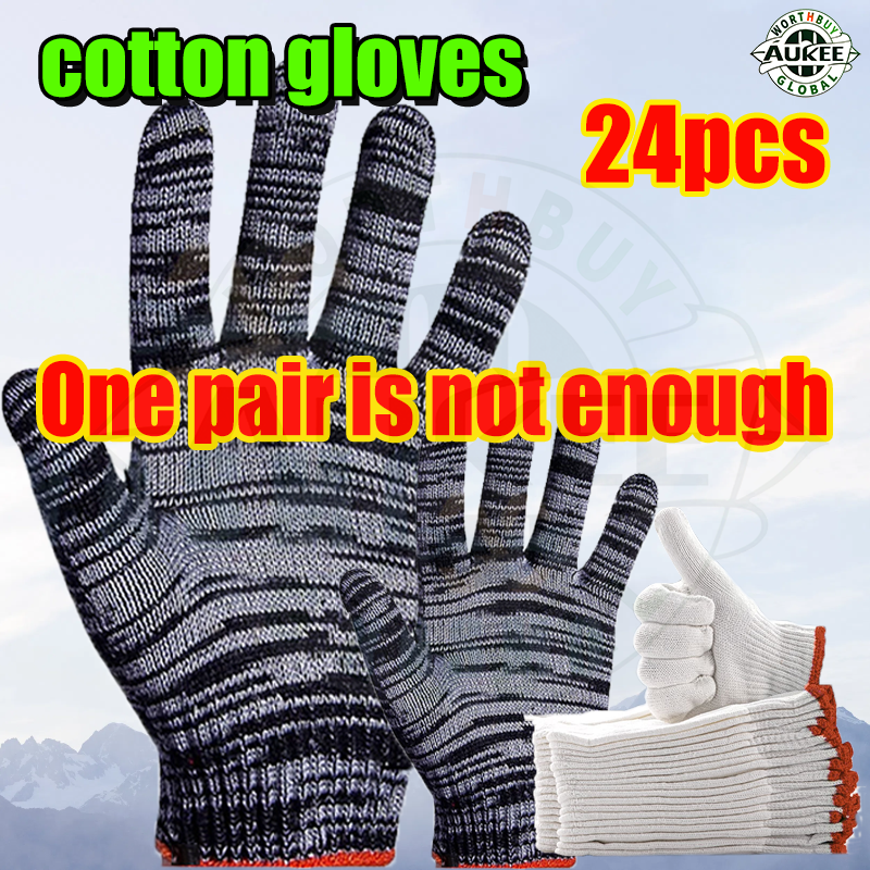 12PAIRS labor Thick Cotton Gloves Guwantes Protection Work Gloves for ...