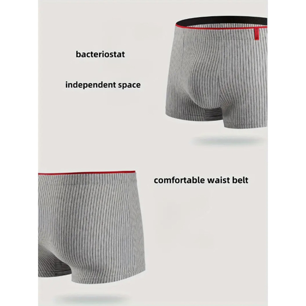 MPJ 4pcs Men's Striped Underwear, Casual Boxer Briefs Shorts ...