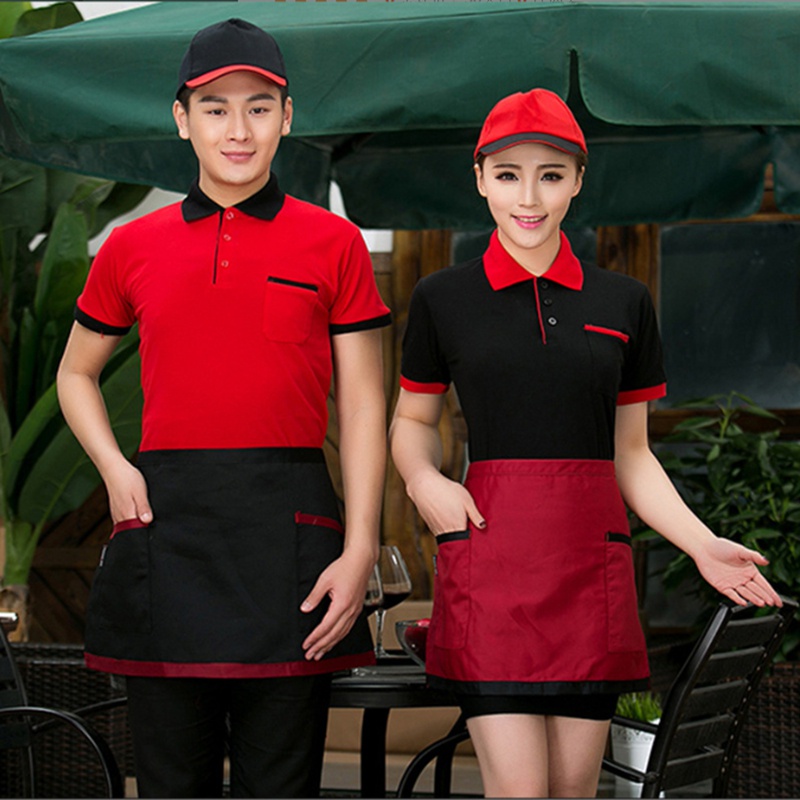 Attendant Uniform Waiter Uniform Cotton Breathable Short-Sleeved ...