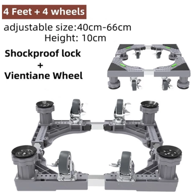 【Yooy】 Adjustable 4-wheel washing machine bracket base, universal refrigerator support bracket ...