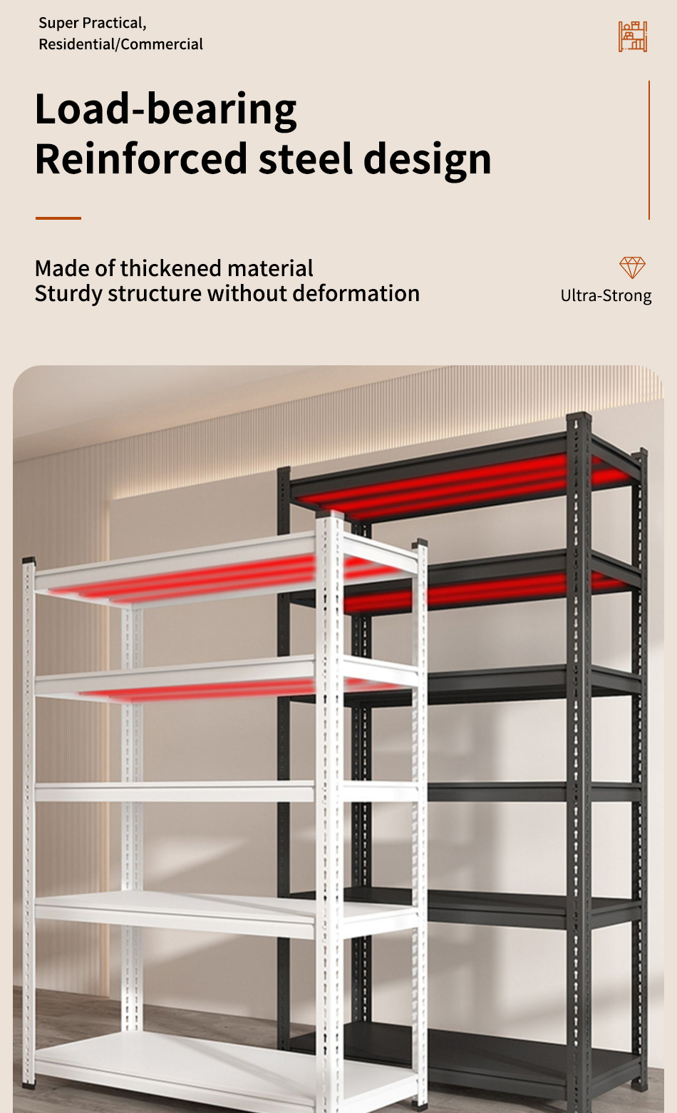 ESH Metal Rack Steel Rack Boltless Rack Goods Storage Shelf Metal Shelf ...