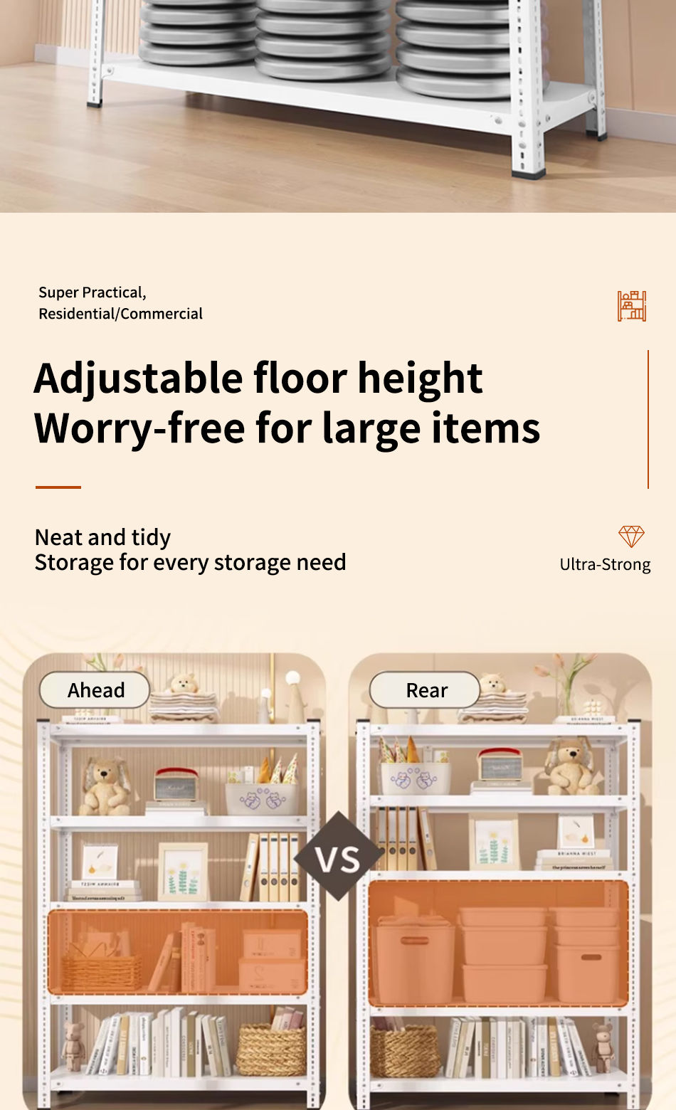 ESH Metal Rack Steel Rack Boltless Rack Goods Storage Shelf Metal Shelf ...