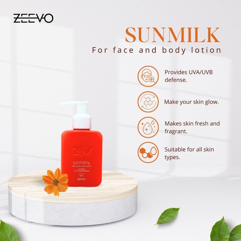 ZEEVO SUNMILK SPF 50 Lotion 100ML | Face & Body | UVA/UVB & Blue Light ...
