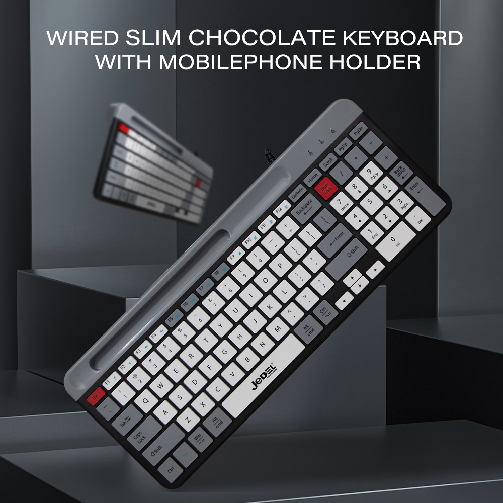 K37 Wired Keyboard, Slim Mechanical Keyboard Gray, Compatible With Mac ...