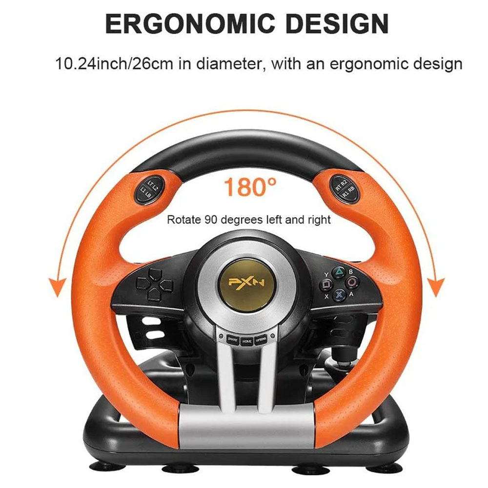 PXN V3 PRO Racing Steering Wheel USB Wired Dual motors vibration wheel ...